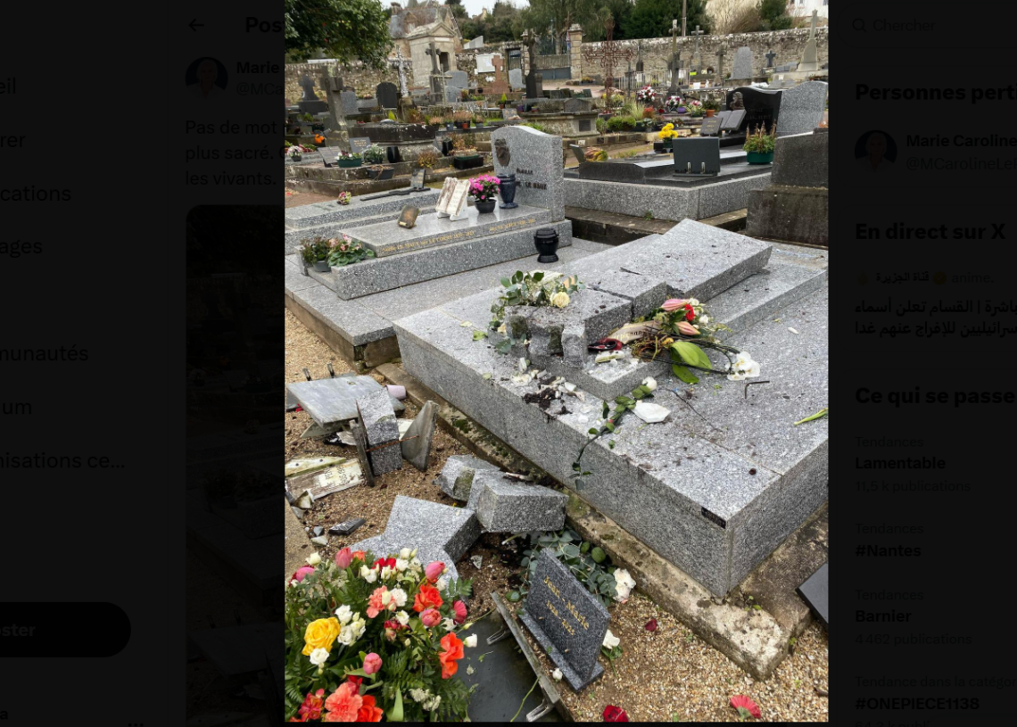 France: La tombe de Jean-Marie Le Pen, fondateur du Front national, saccagée en Bretagne ...